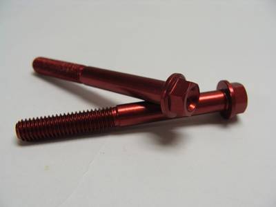6x55 Red Aluminum Hex Flange Bolt